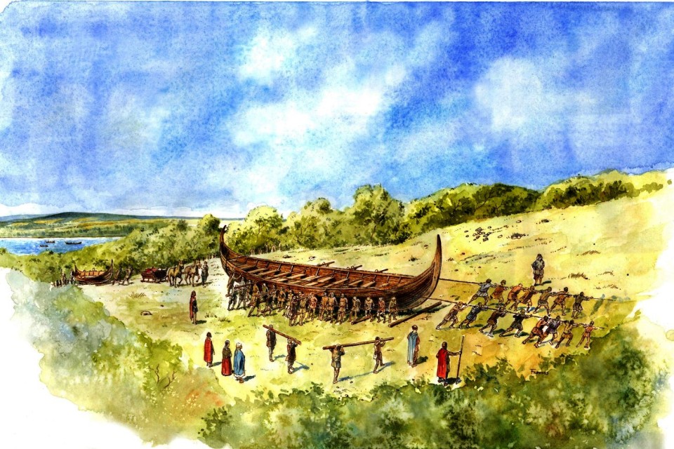 Storhaug kongen skipsgrav. Ship burial